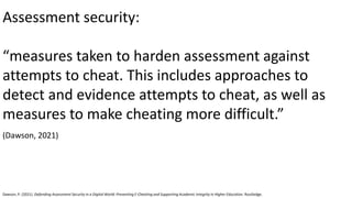 Defending assessment against e cheating - design and standards | PPT
