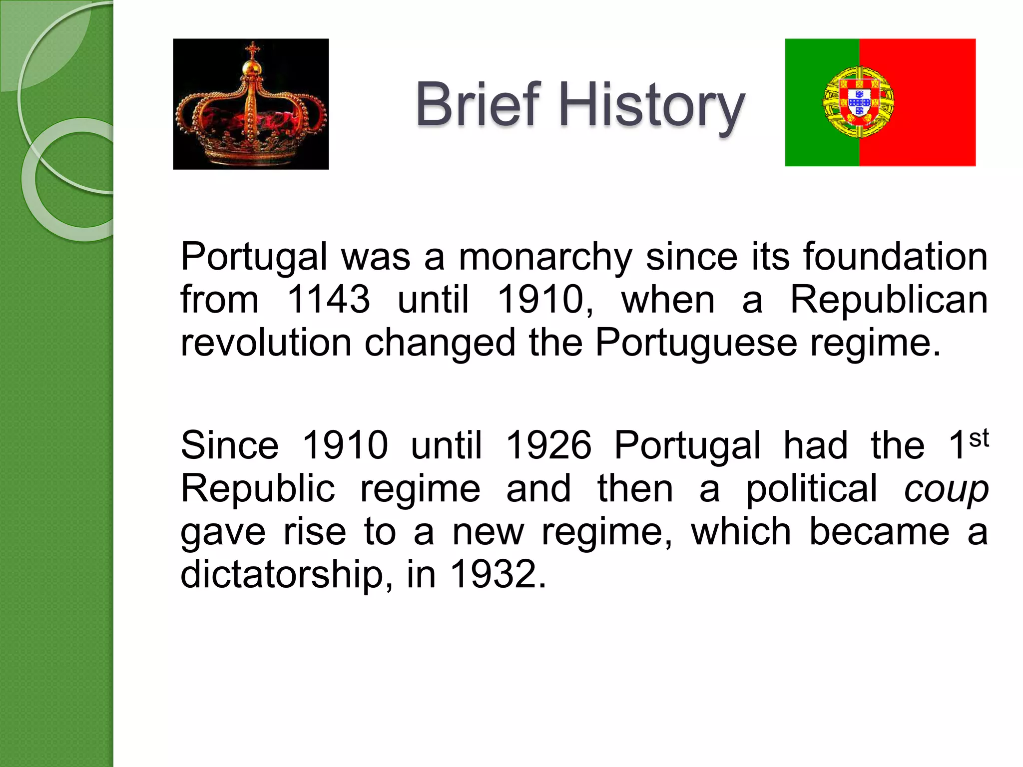 Portuguese history since world war ii until today | PPT