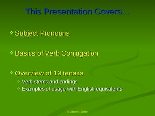 Overview of Portuguese Verbs | PPT
