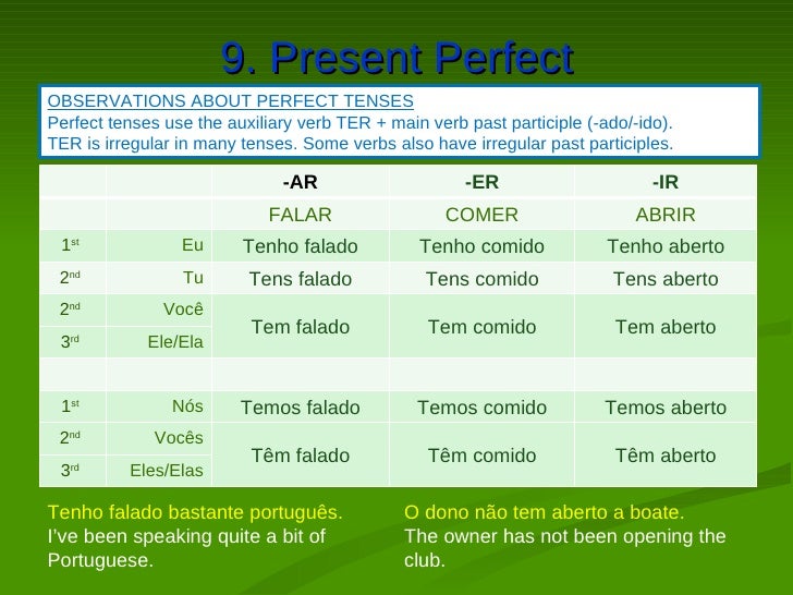 Overview of Portuguese Verbs