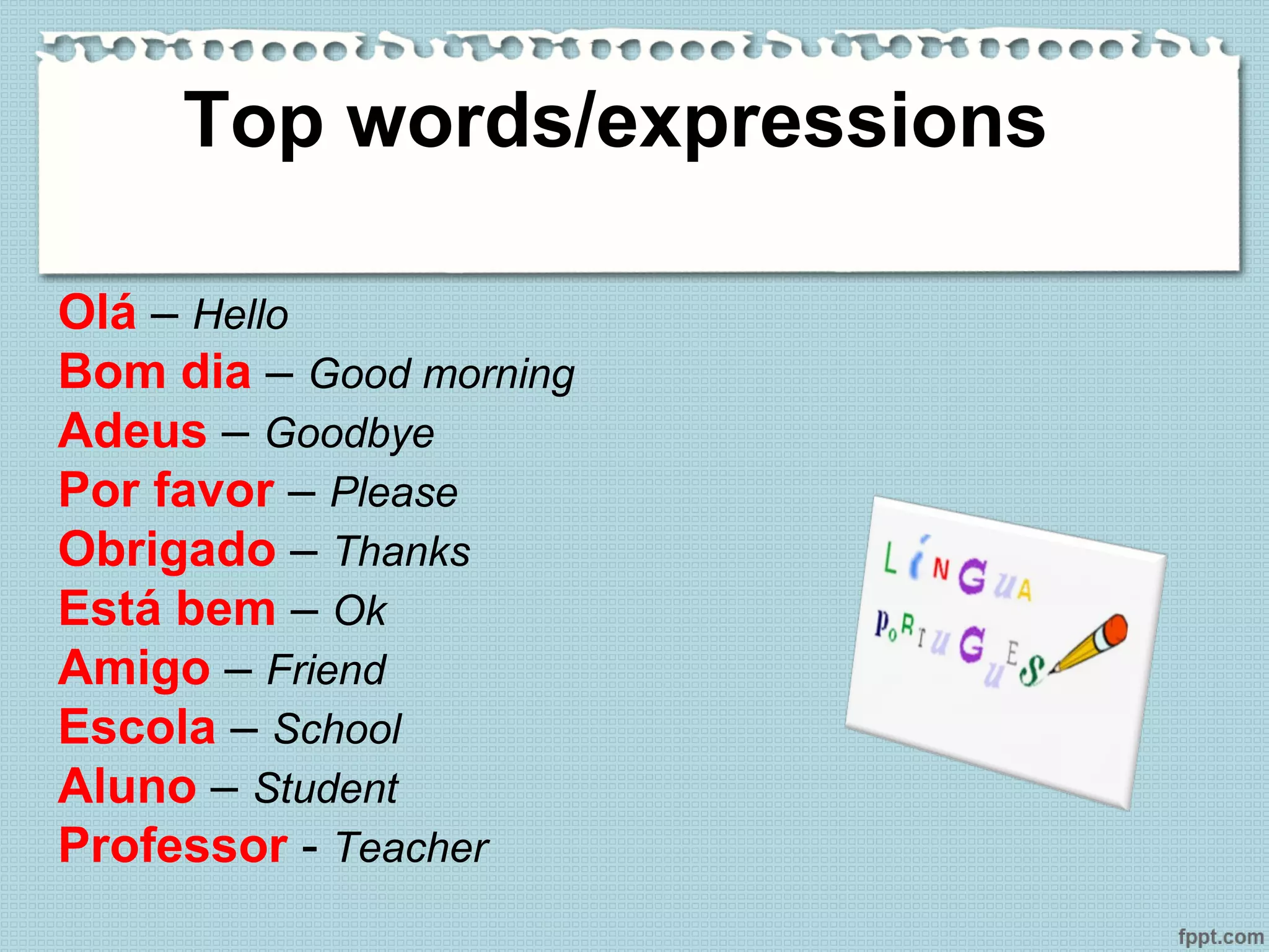 Portuguese words | PPT