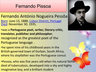 Portuguese writers and their works | PPT