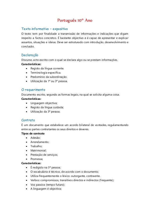 Toda a matéria de português do 10 Ano