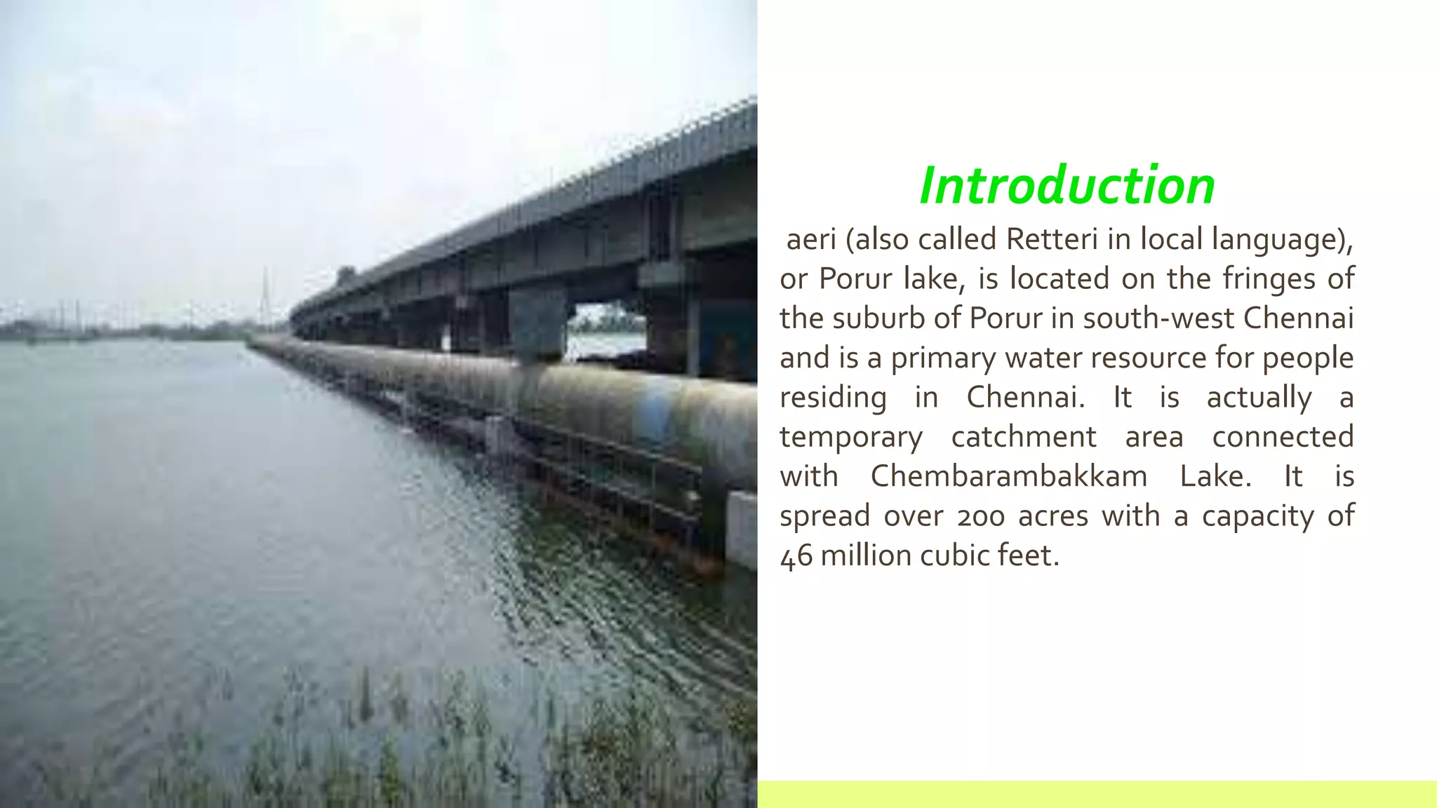 Porur lake incredibles | PPTX