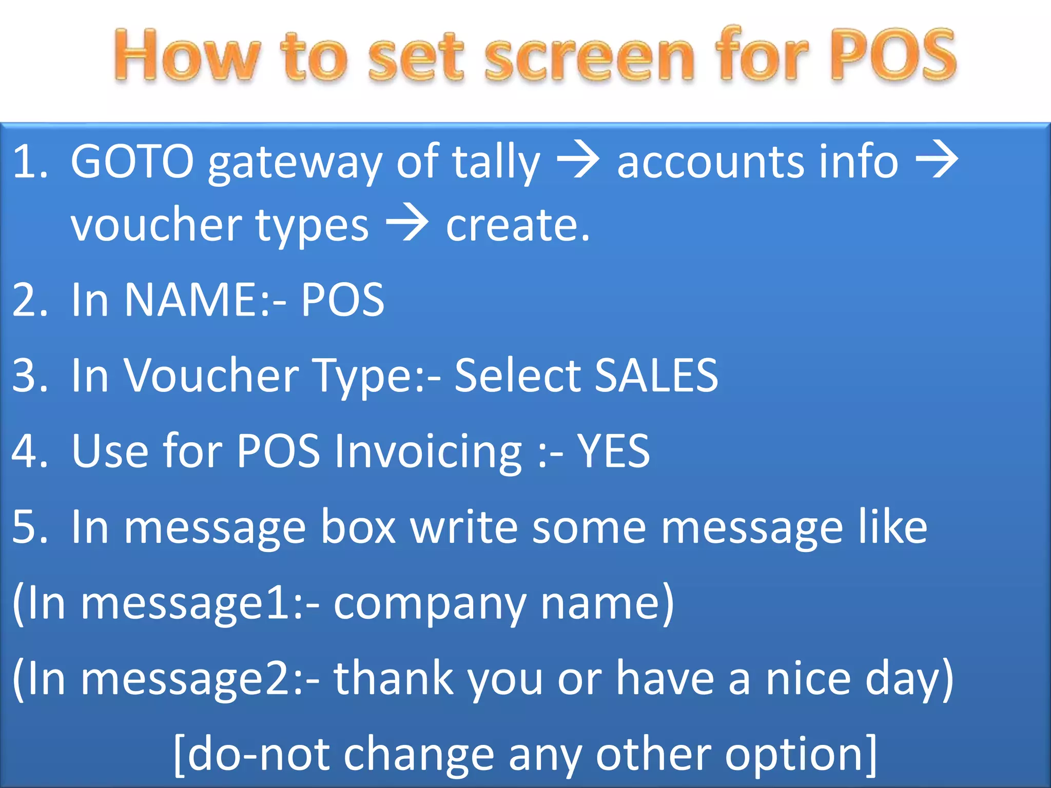 TALLY Pos ENTRY | PPSX | Credit Cards | Personal Debt