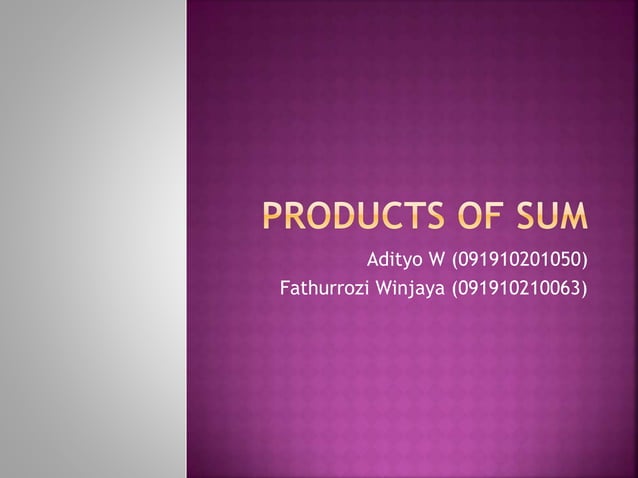 Product Of Sum (POS) | PPTX