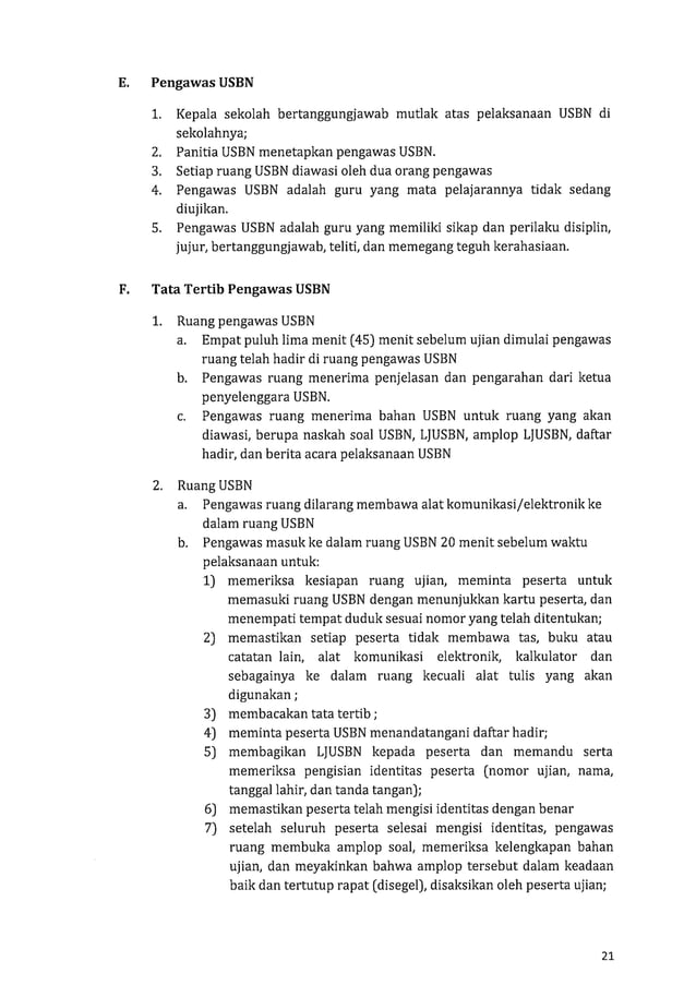 Prosedur Operasional Standar Penyelenggaraan USBN TAHUN 2017 | PDF