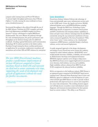 IBM PowerLinux Industry Application Solution Editions | PDF