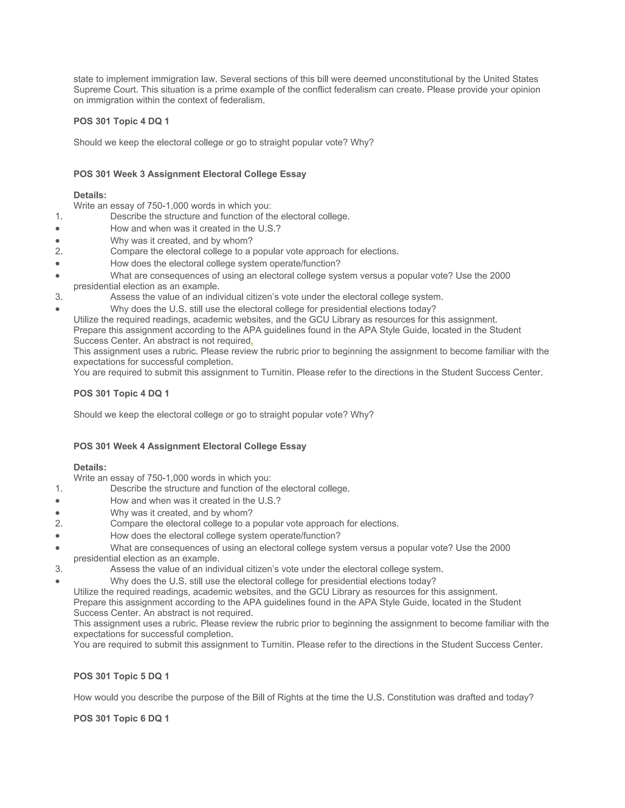 Pos 301 arizona and federal government entire course | PDF