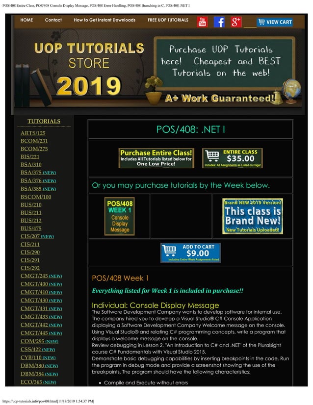 POS/408 ENTIRE CLASS UOP TUTORIALS | PDF