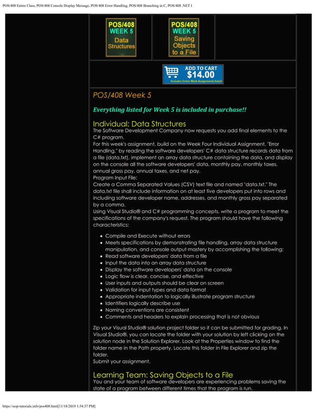 POS/408 ENTIRE CLASS UOP TUTORIALS | PDF