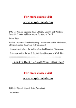 POS 433 Enhance teaching - snaptutorial.com | PDF