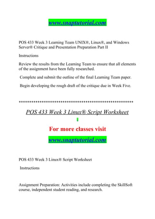 Pos 433 Exceptional Education-snaptutorial.com