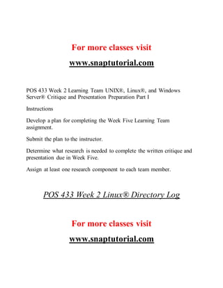 POS 433 Education Organization / snaptutorial.com | PDF