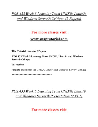 POS 433 Education Organization / snaptutorial.com | PDF