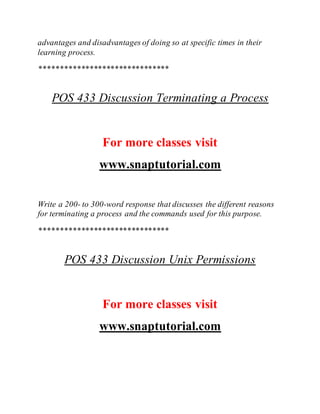 POS 433 Education Organization / snaptutorial.com | PDF