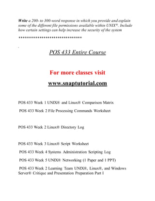 POS 433 Education Organization / snaptutorial.com | PDF