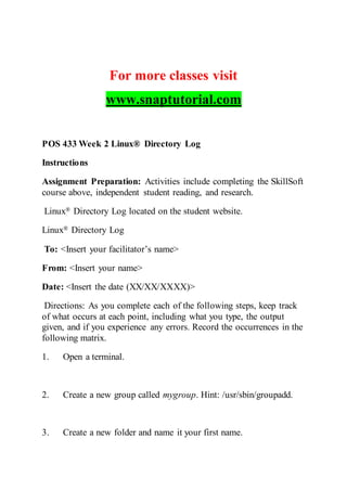 Pos 433 Education Specialist-snaptutorial.com