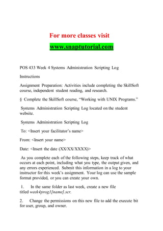 Pos 433 Education Specialist-snaptutorial.com