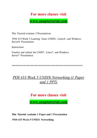 Pos 433 Education Specialist-snaptutorial.com