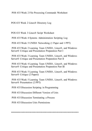 Pos 433 Education Specialist-snaptutorial.com