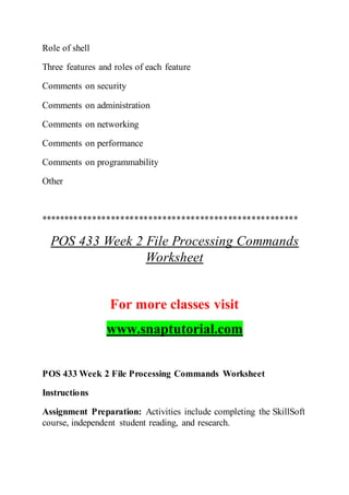 Pos 433 Education Specialist-snaptutorial.com