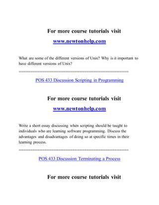 POS 433 Creative and Effective/newtonhelp.com