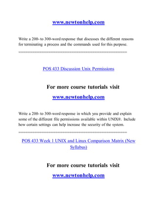 POS 433 Creative and Effective/newtonhelp.com