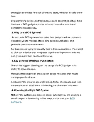 The Basics of POS Billing : You need too | PDF | Free Download