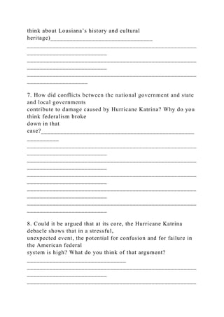 POSC100 AMERICAN GOVERNMENT HURRICANE KATRINA AND FEDERALISM.docx