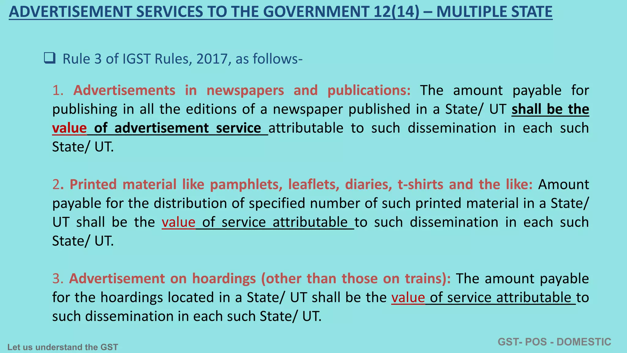 GST PLACE OF SUPPLY SERVICE -SECTION12 IGST | PDF