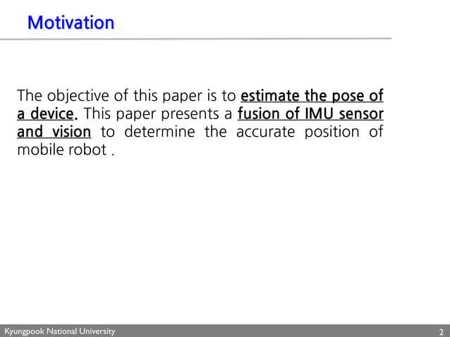 Pose Estimation Of A Mobile Robot Pptx Robotics Technology