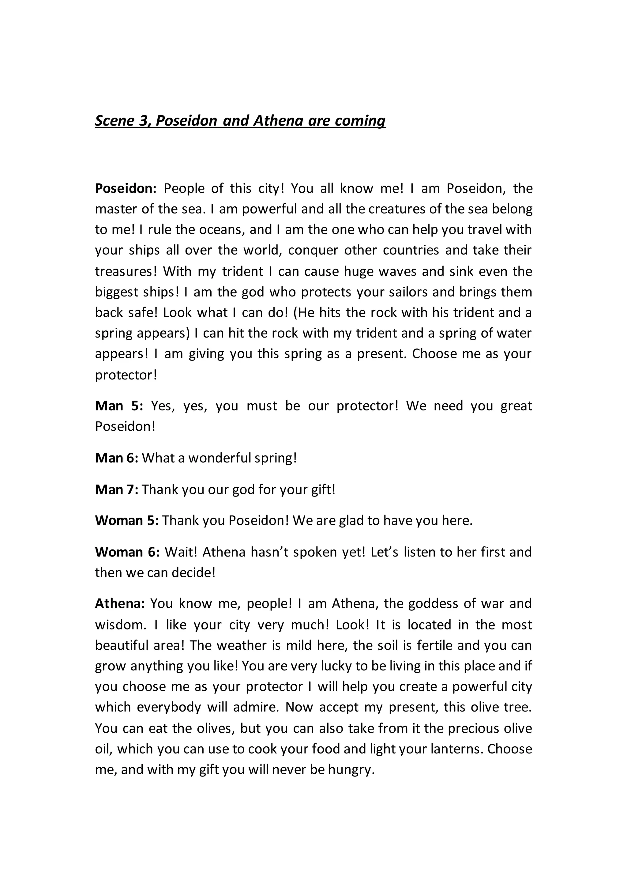 Poseidon and athena | PDF