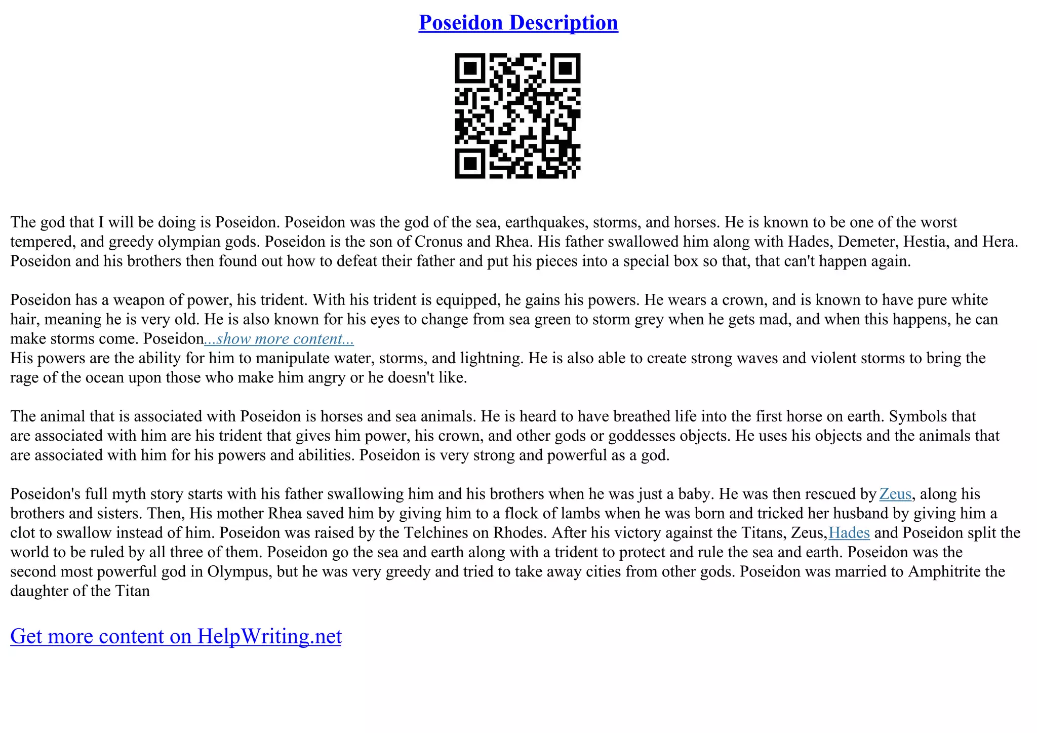 Poseidon Description | PDF