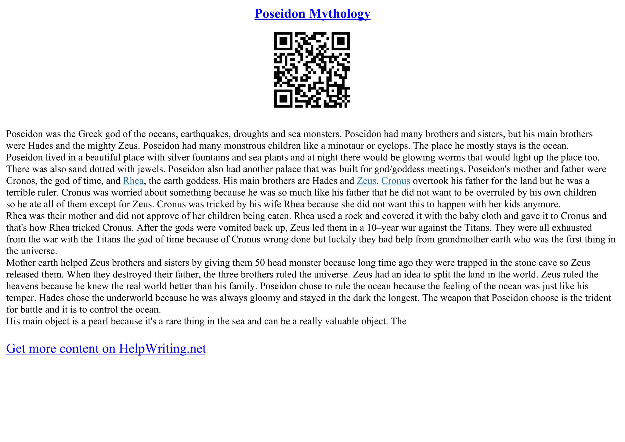 Poseidon Description | PDF