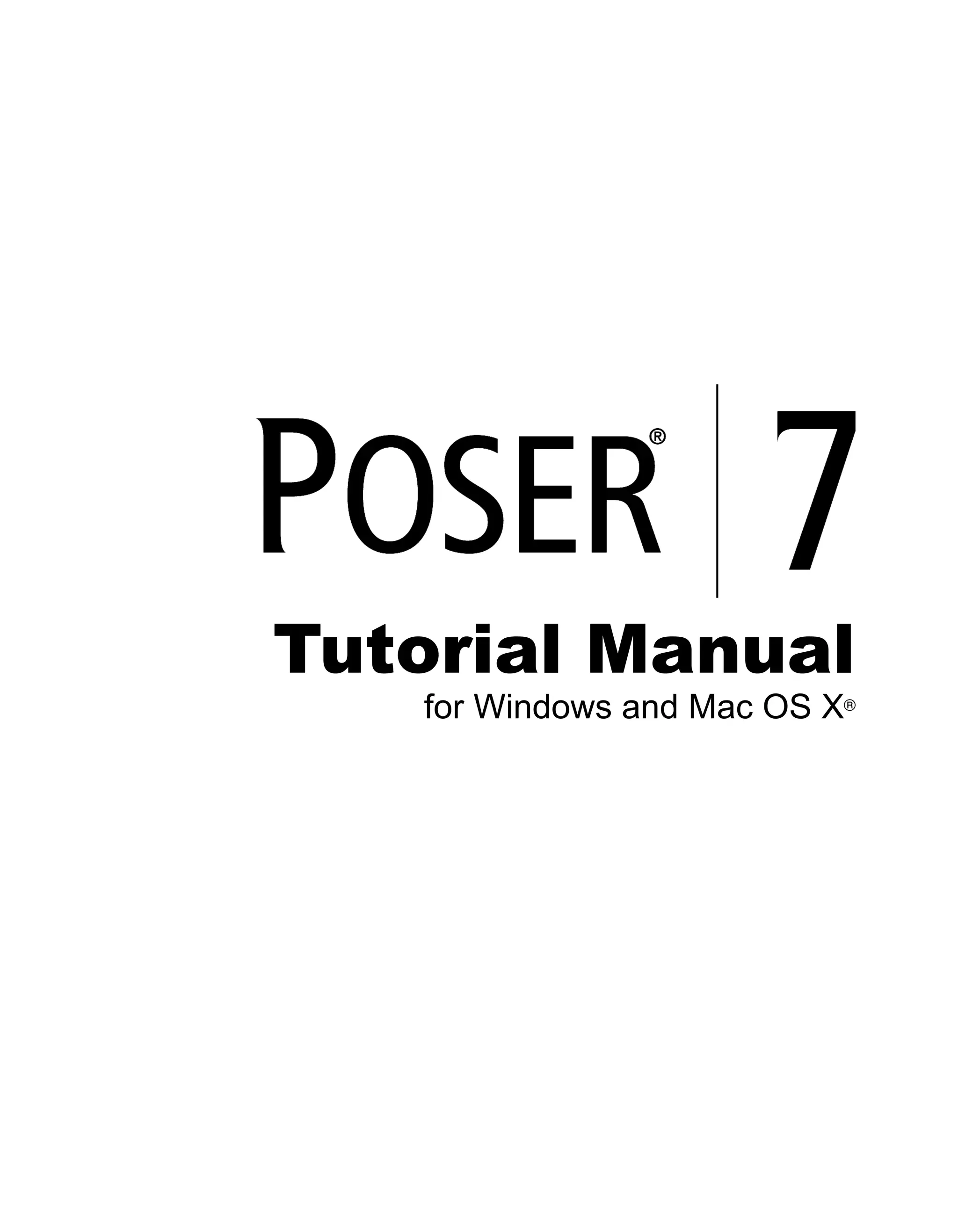 Poser 7 Tutorial Manual | PDF