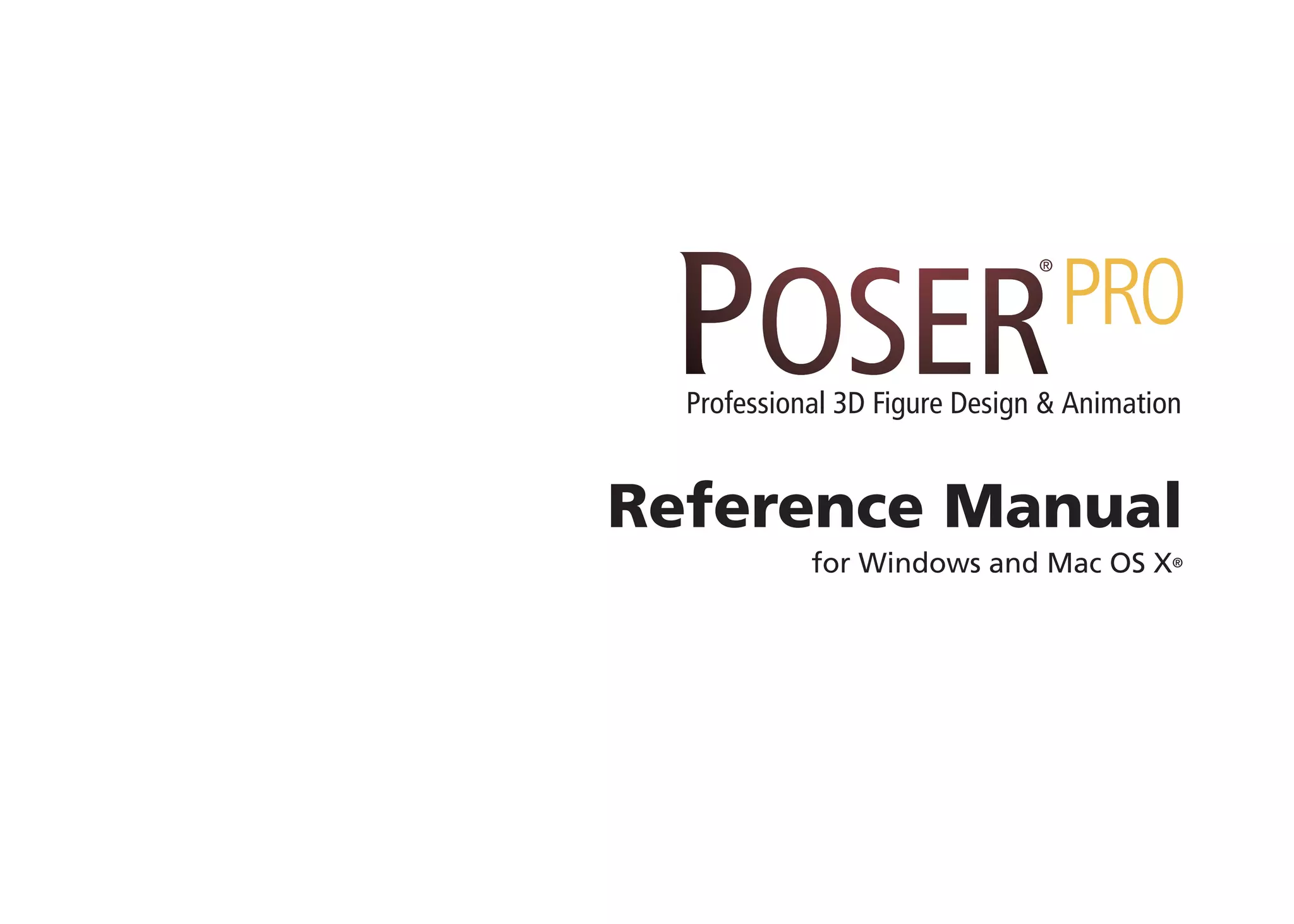 Poser pro reference manual | PDF