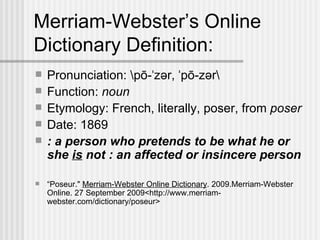 Erika's Keyword: Poseur | PPT