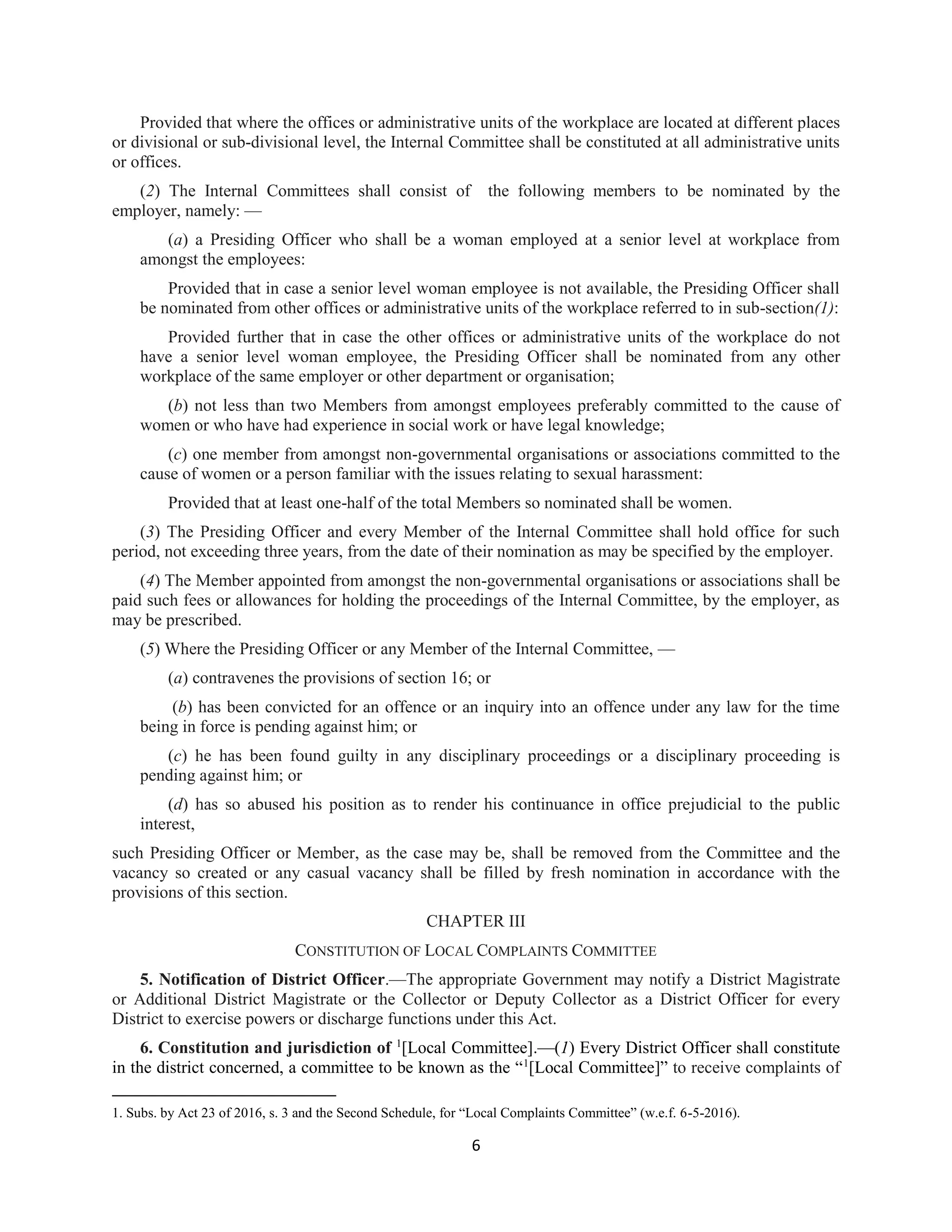 POSH Act 2013 (PREVENTION, PROHIBITION AND REDRESSAL of Sexual ...