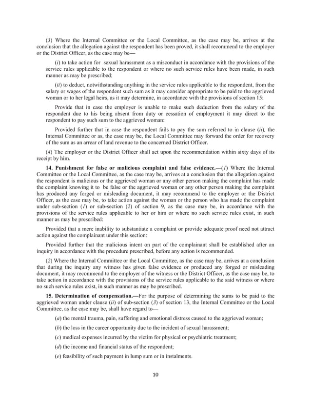 POSH Act 2013 (PREVENTION, PROHIBITION AND REDRESSAL of Sexual ...