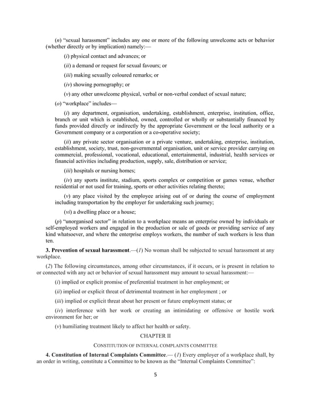 POSH Act 2013 (PREVENTION, PROHIBITION AND REDRESSAL of Sexual ...
