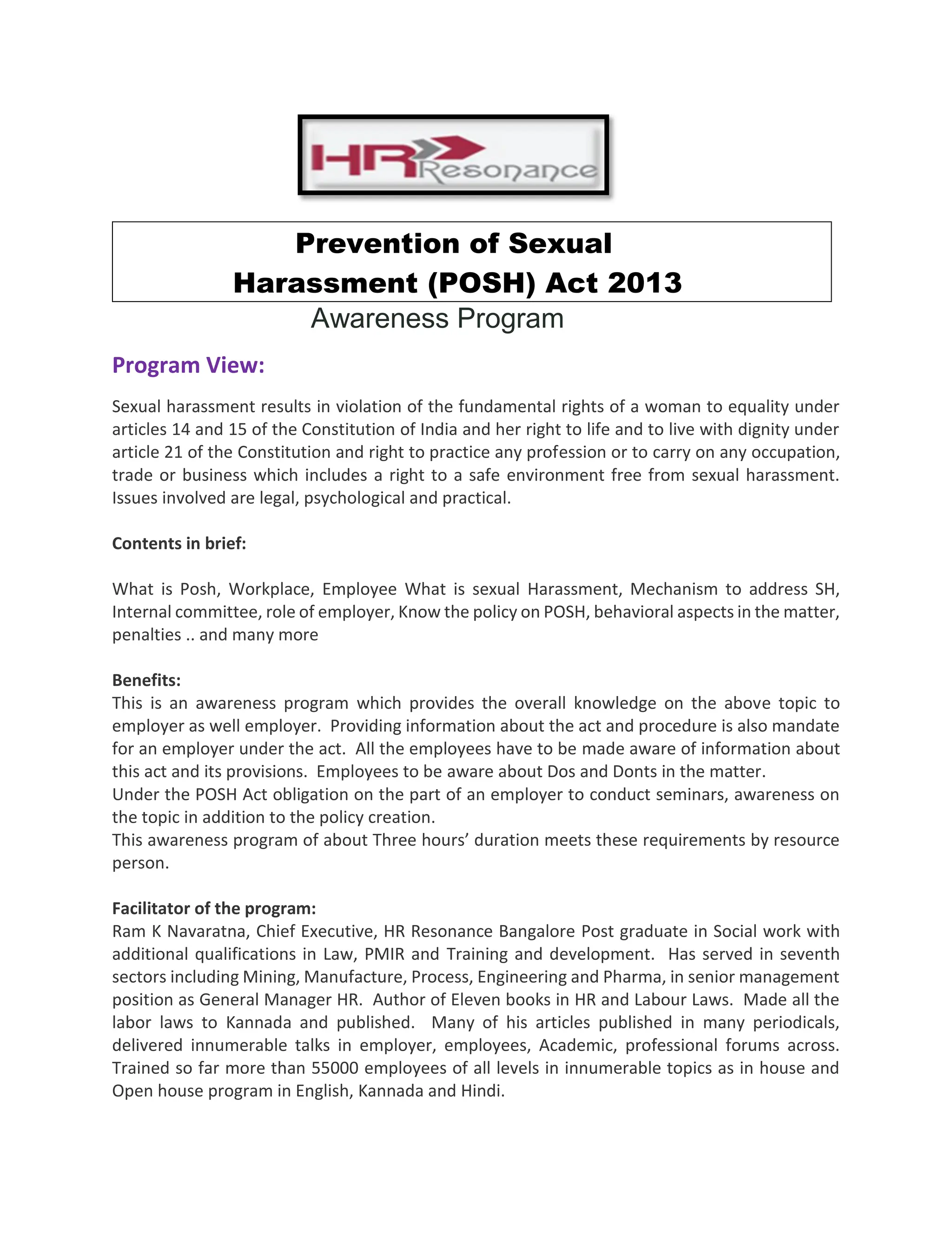 Prevention of sexual harassment (POSH )Awareness Program Brochure.pdf
