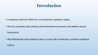 POSH Compliance Checklist: A Guide for HR and Employers | PPT