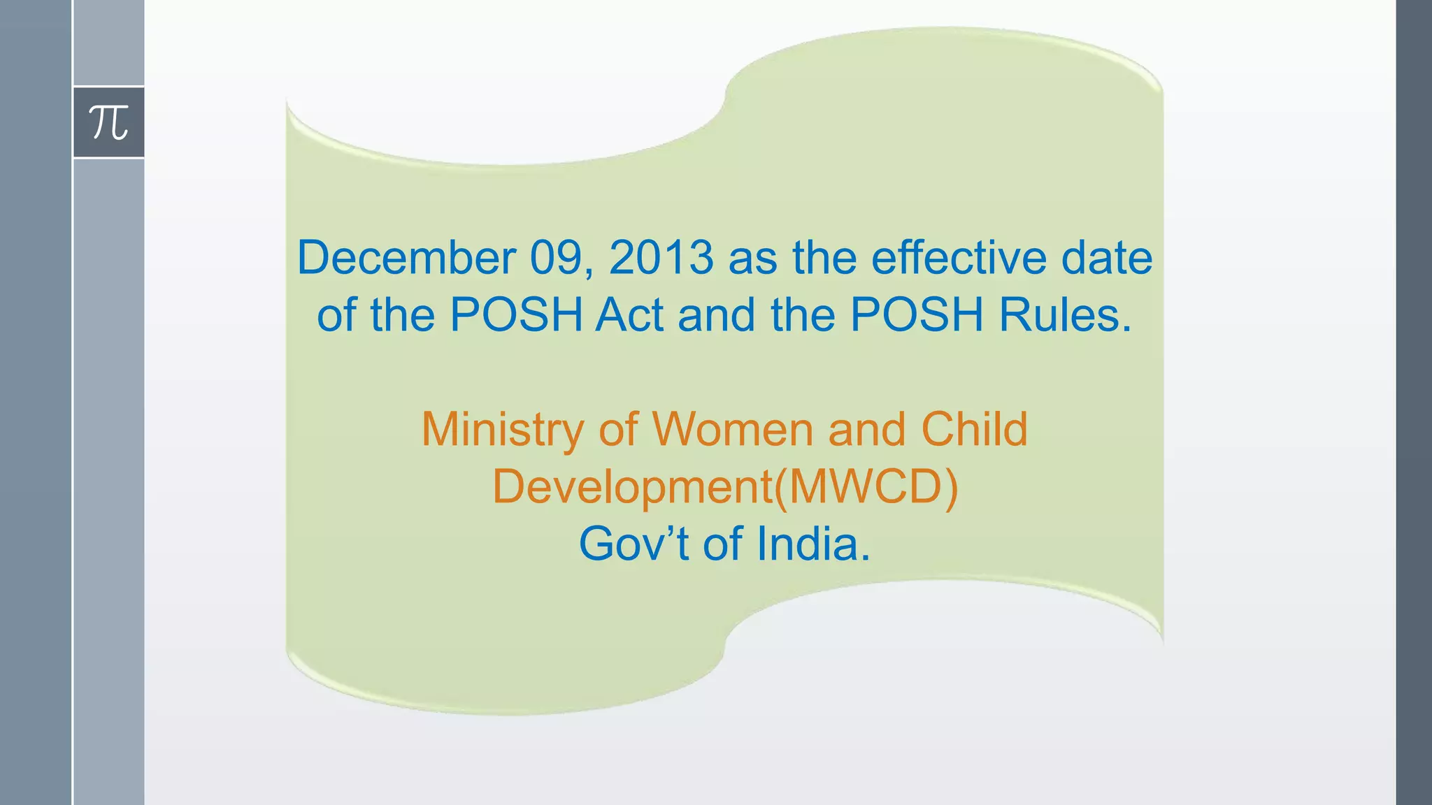 Comprehensive Understanding of the POSH Act, 2013 | PPTX