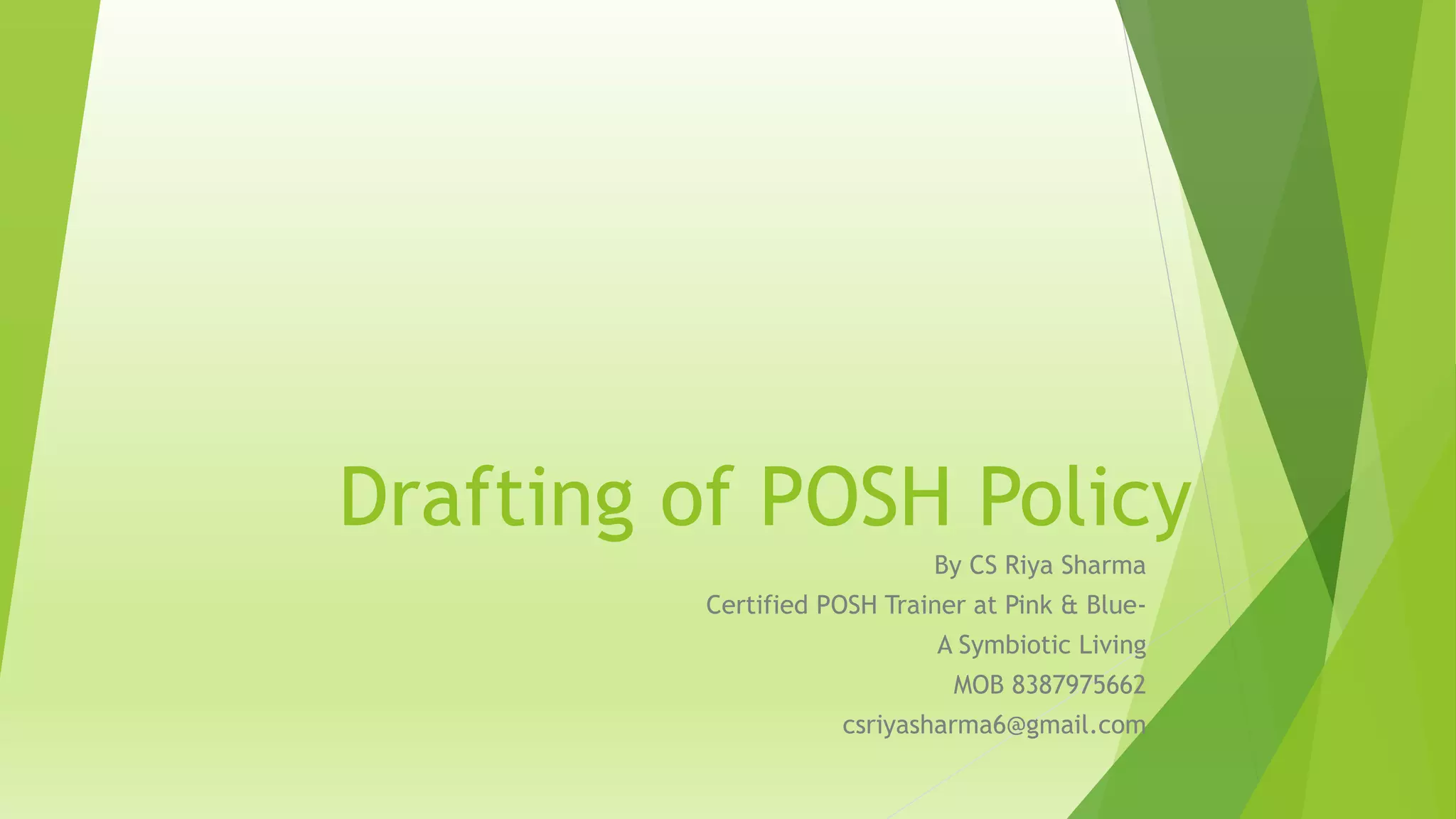 Posh policy | PPT