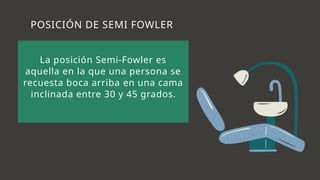 POSICIONES DEL SILLÓN DENTAL EN ODONTOLOGIA .pptx