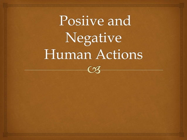 Positive and Negative Human Actions - Pre-activity | PPTX