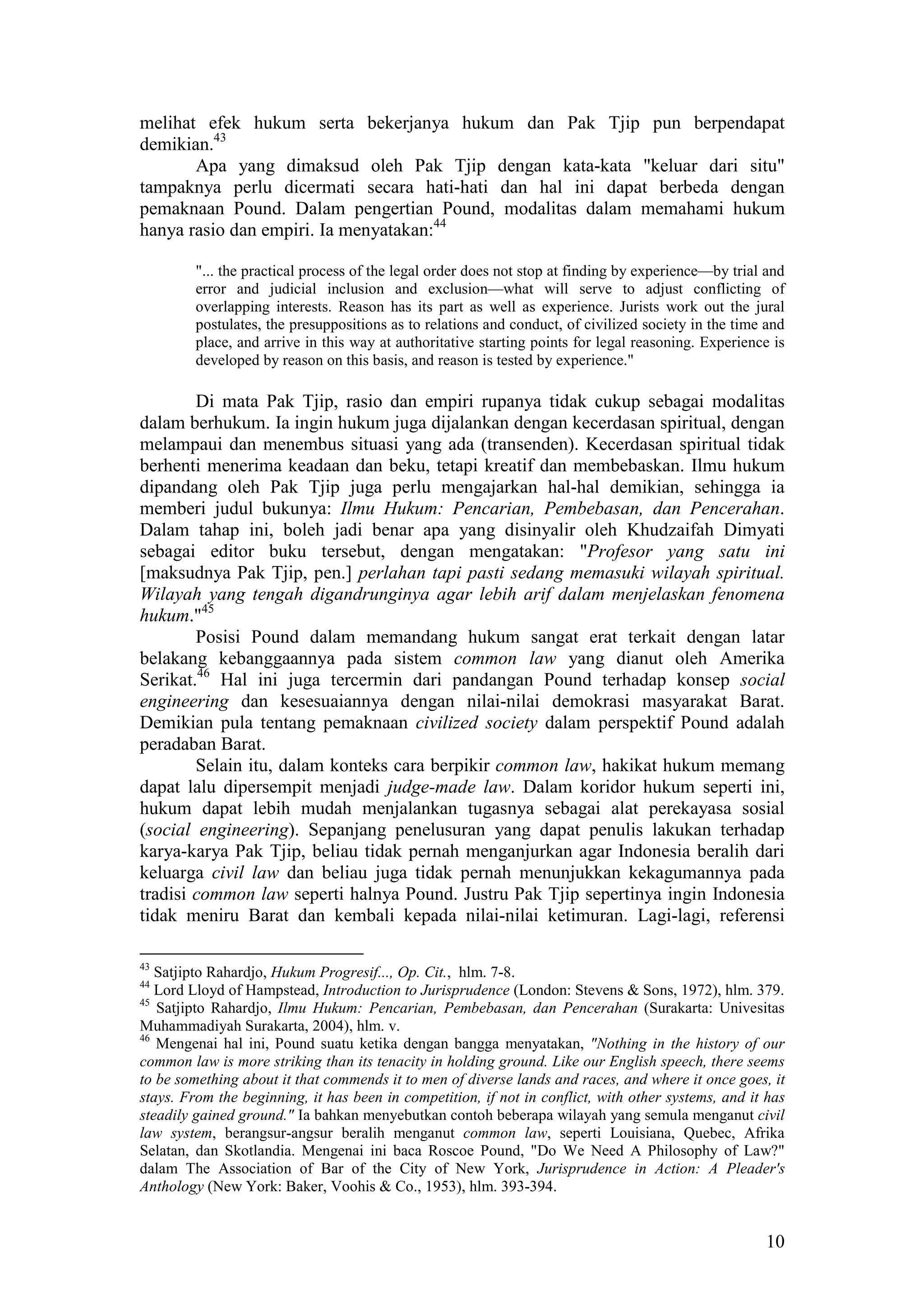 Posisi pemikiran hukum progresif dalam konfigurasi aliran filsafat hukum by shidarta | PDF