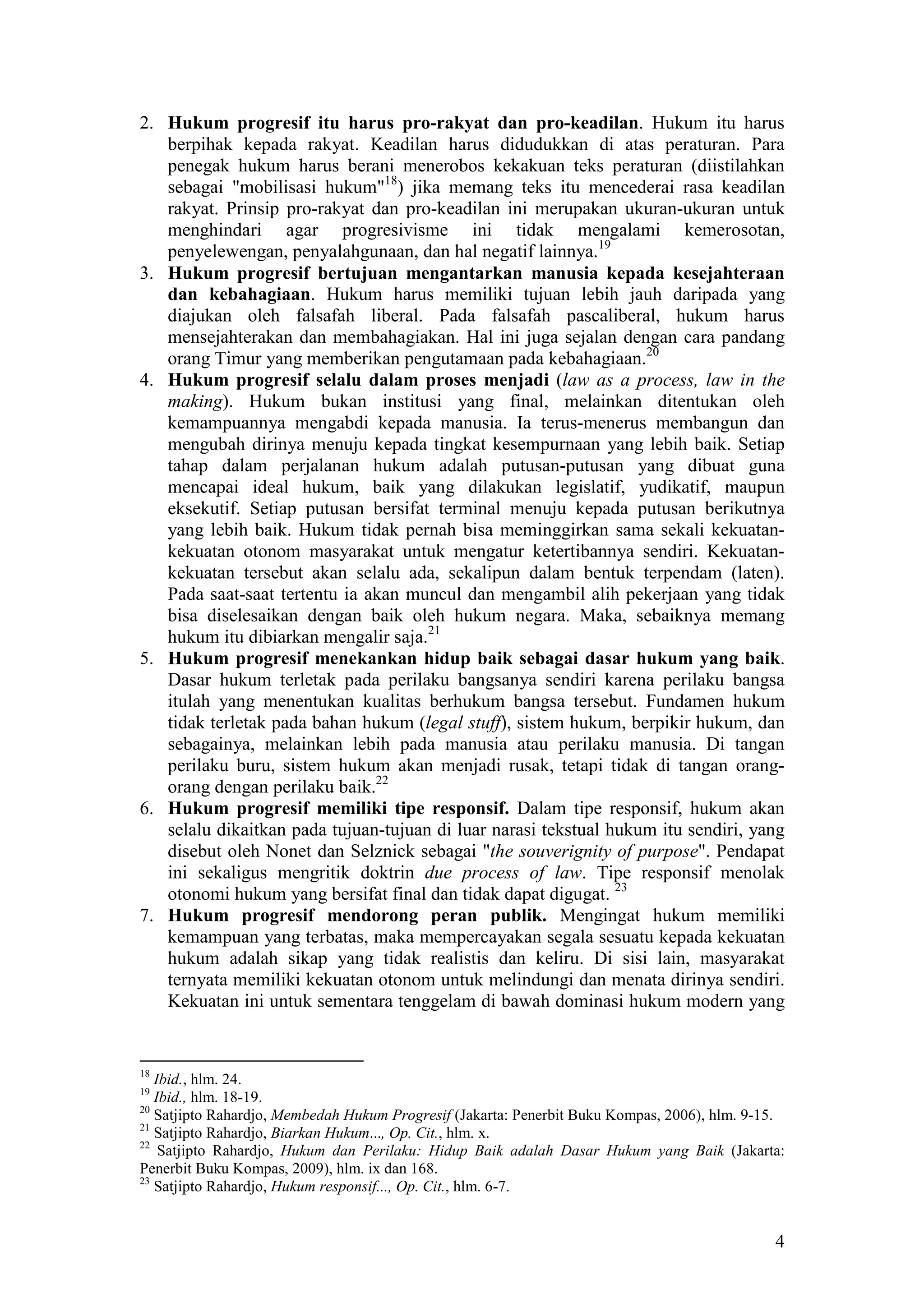 Posisi pemikiran hukum progresif dalam konfigurasi aliran filsafat ...