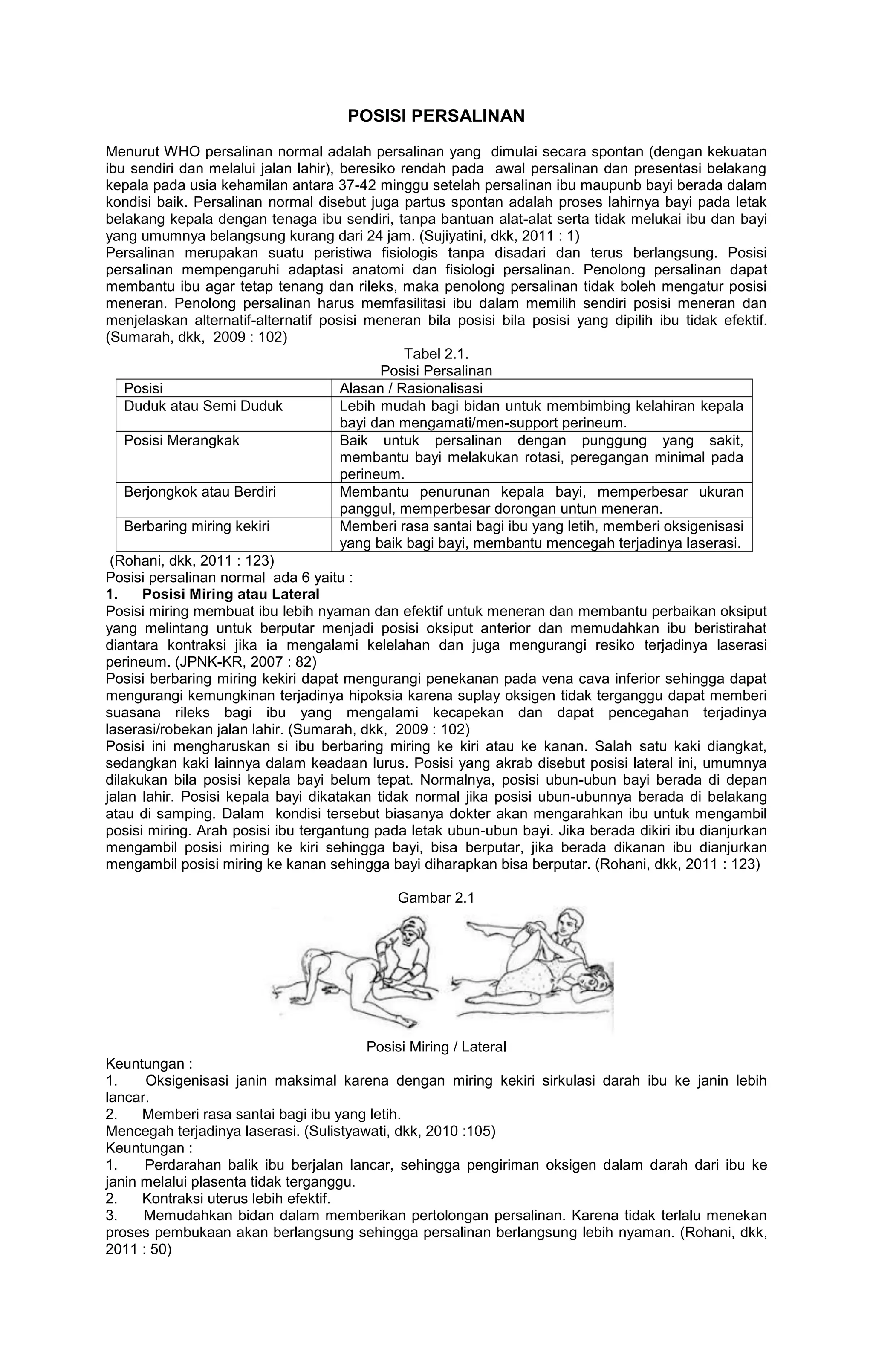 Posisi persalinan | DOCX